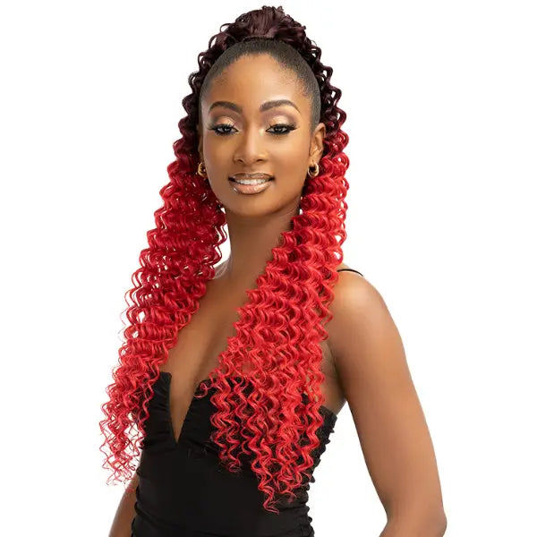 Postiche Ponytail Deep Curly Human Hair Blend - Janet Collection – Diouda