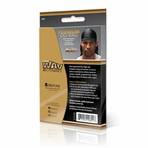 Durag Noir Premium Do-rag 804 - Wav enforcer – Diouda